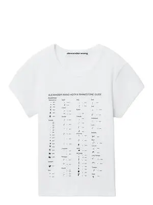 Alexander Wang Fitted Ss Tee W/ Hotfix Card Graphic - White