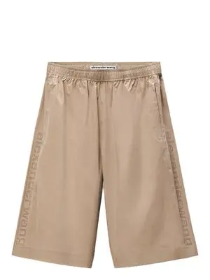Alexander Wang Perforated Logo Mid-rise Short - Dune