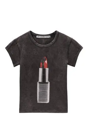 Alexander Wang Lipstick Baby Tee - Washed Black