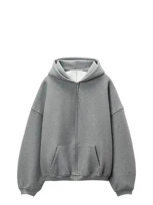 Alexander Wang Star Zip Up Hoodie In Dense Fleece - Sidewalk