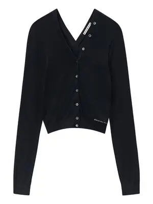 Alexander Wang Button-front Long Sleeve Cardigan - Black