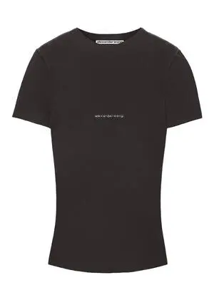 Alexander Wang Ss Crewneck Top W/ Jacquard Logo - Cola