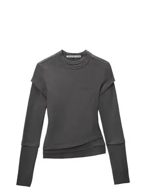 Alexander Wang Layered Ls Top - Charcoal