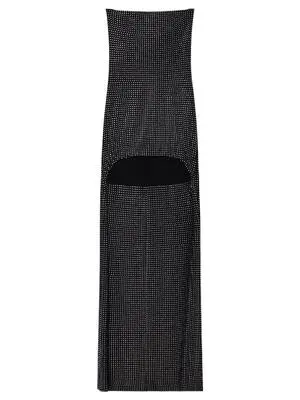Alexander Wang Crystal Hotfix Strapless High-low Mini Dress - Black
