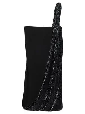 Alexander Wang Asymmetric Strapless Dress W/ Hotfix Twist Drape - Black