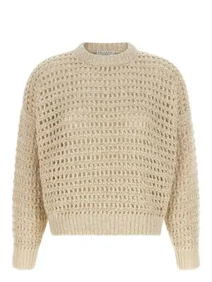 Brunello Cucinelli Dazzling Braids' Sweater - Beige