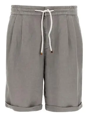Brunello Cucinelli Linen Bermuda Shorts - Gray