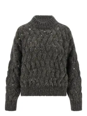 Brunello Cucinelli 'dazzling Waves' Sweater Gray