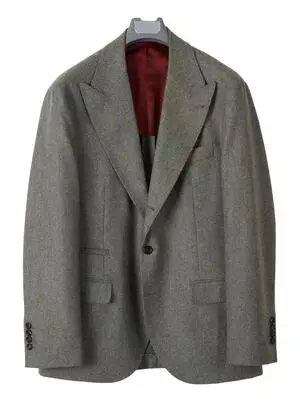 Brunello Cucinelli Peak-lapel Single-breasted Blazer - Grey