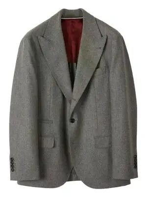 Brunello Cucinelli Peak-lapel Single-breasted Blazer - Grey