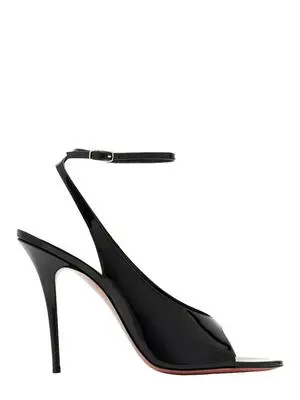 Amina Muaddi Anok Patent-leather Sandals Black
