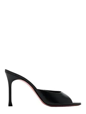 Amina Muaddi Alexa Leather Sandals - Black