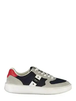BLAUER. Buck Suede-panel Colour-block Sneakers - Blue