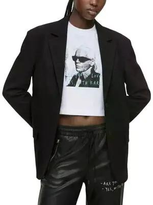 Karl Lagerfeld X Pietro Terzini Oversized Boxy Blazer - Black