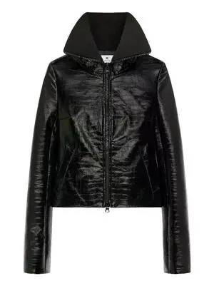 COURREGES Croc-embossed High-neck Jacket