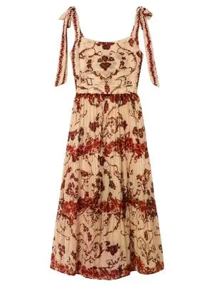 Alice + Olivia Haven Floral-print Midi Dress - Neutrals