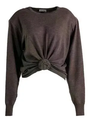 Magda Butrym Rosette-detail Gathered Sweater - Grey