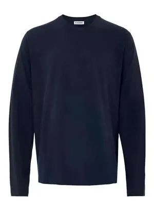 JIL SANDER Logo-embroidered Long-sleeved T-shirt - Blue