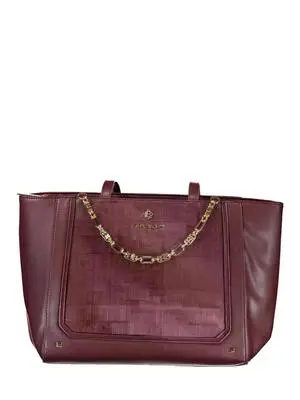 LAURA BIAGIOTTI Monogram-pattern Chain-link Tote Bag - Red