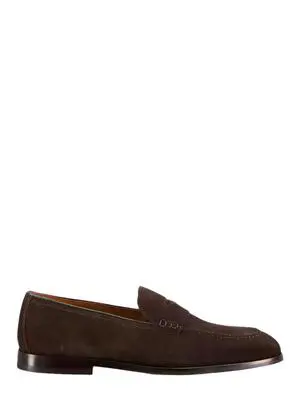 DOUCAL'S Penny-slot Suede Loafers - Brown