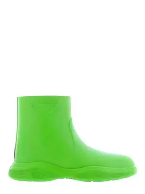 Prada Triangle Logo Rubber Boots - Green