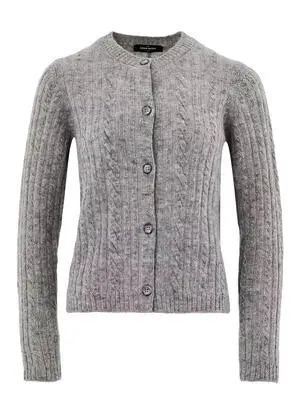 GRAN SASSO Cable-knit Long-sleeve Cardigan - Grey