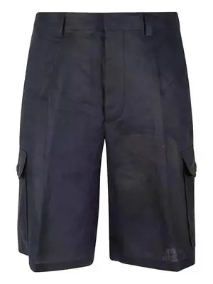 Prada Linen Cargo Shorts - Blue