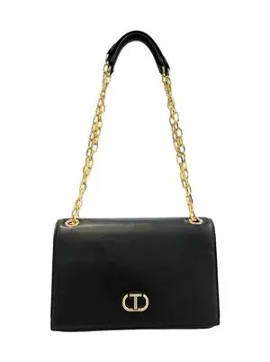 TWINSET Logo-plaque Chain-strap Crossbody Bag - Black