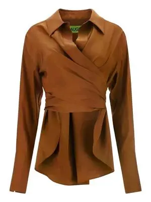 Gauge81 Sabinas Wrap-style Shirt - Brown