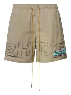 Rhude Tripoli Rally Team Logo-print Shorts Neutrals