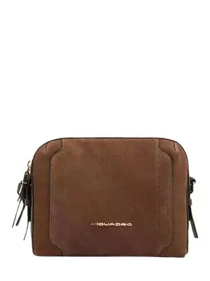 PIQUADRO Suede-panelled Shoulder Bag