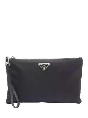 Prada 2013-2026 Re Nylon Wristlet Clutch Bag - Black