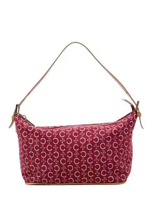 Celine 2000 C Macadam Canvas Shoulder Bag - Red