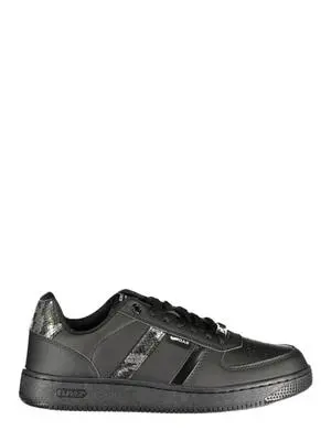 GAS Snakeskin-effect Panelled Sneakers - Black