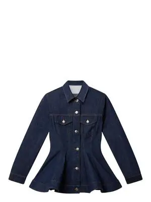 Stella McCartney Peplum Denim Jacket Blue