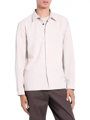 Theory Poplin Point Collar Performance Shirt - Silver Stone