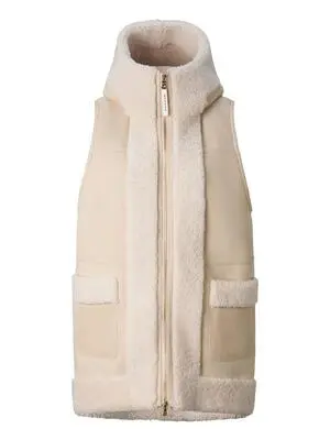 Bogner Lona Lambskin Vest - Camel/cream
