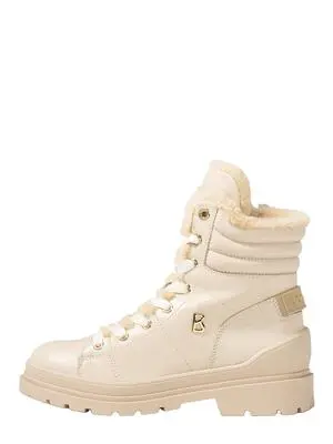 Bogner St. Moritz Lace-up Boots With Spikes - Cream
