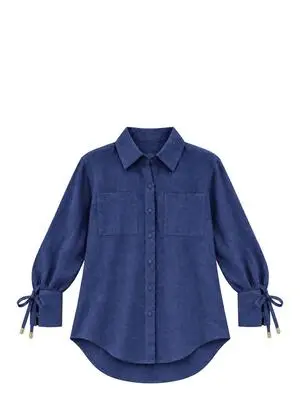 LESSEA Linen Cloud Button-down - Blue
