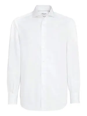 Brunello Cucinelli Cotton Twill Shirt - White