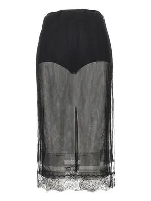 Dolce & Gabbana Tulle Midi Skirt - Black