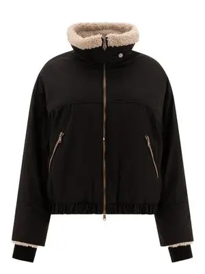 Brunello Cucinelli Zipped Padded Bomber Jacket - Black