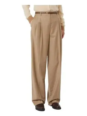 Max Mara Pleated Wide-leg Trousers Camel