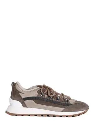 Brunello Cucinelli Stripe Detailed Runners - Brown