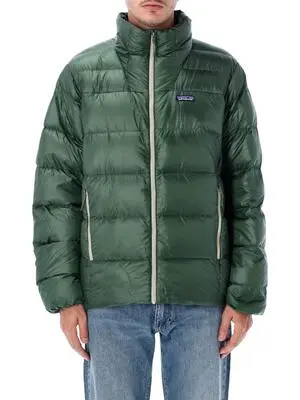 Patagonia Fitz Roy Quilted Nylon Puffer Jacket With High Collar - Green