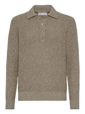 BRUNELLO CUCINELLI Polo-collar Long-sleeved Jumper