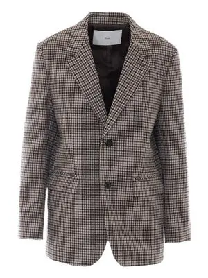 DUNST Houndstooth-pattern Blazer - Beige Check