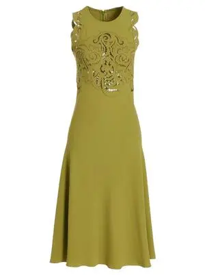 Ermanno Scervino Cut-out Detailed Round Neck Sleeveless Dress - Green