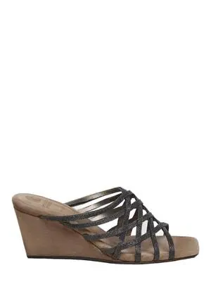 Brunello Cucinelli Monili-embellished Suede Sandals - Brown