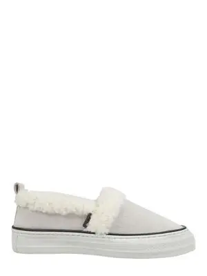 Brunello Cucinelli Almond Toe Slip-on Sneakers - White